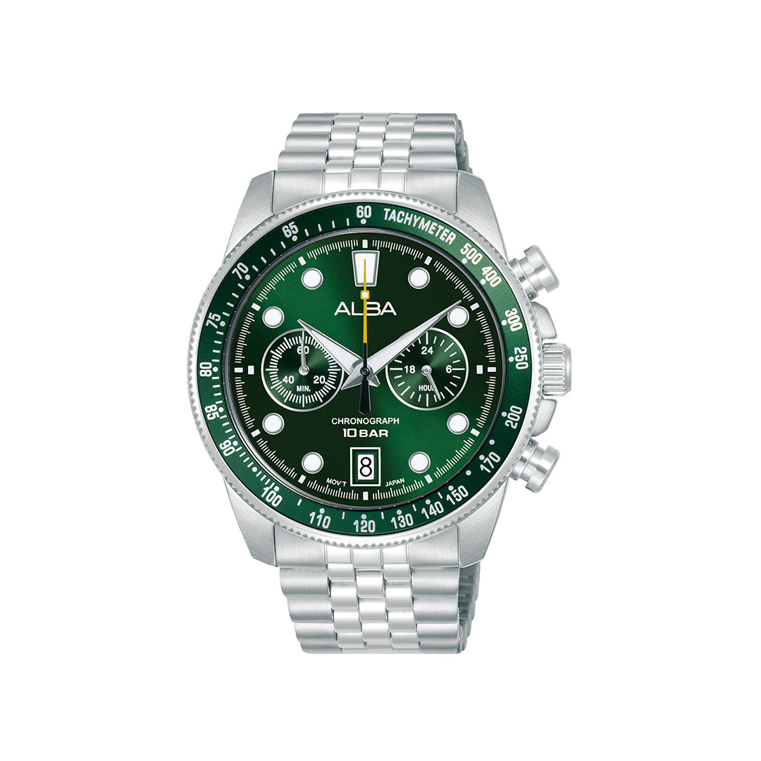 A4B029X1 Deep Green Diver-Style Chronograph Watch – ALBA WATCHES INDIA