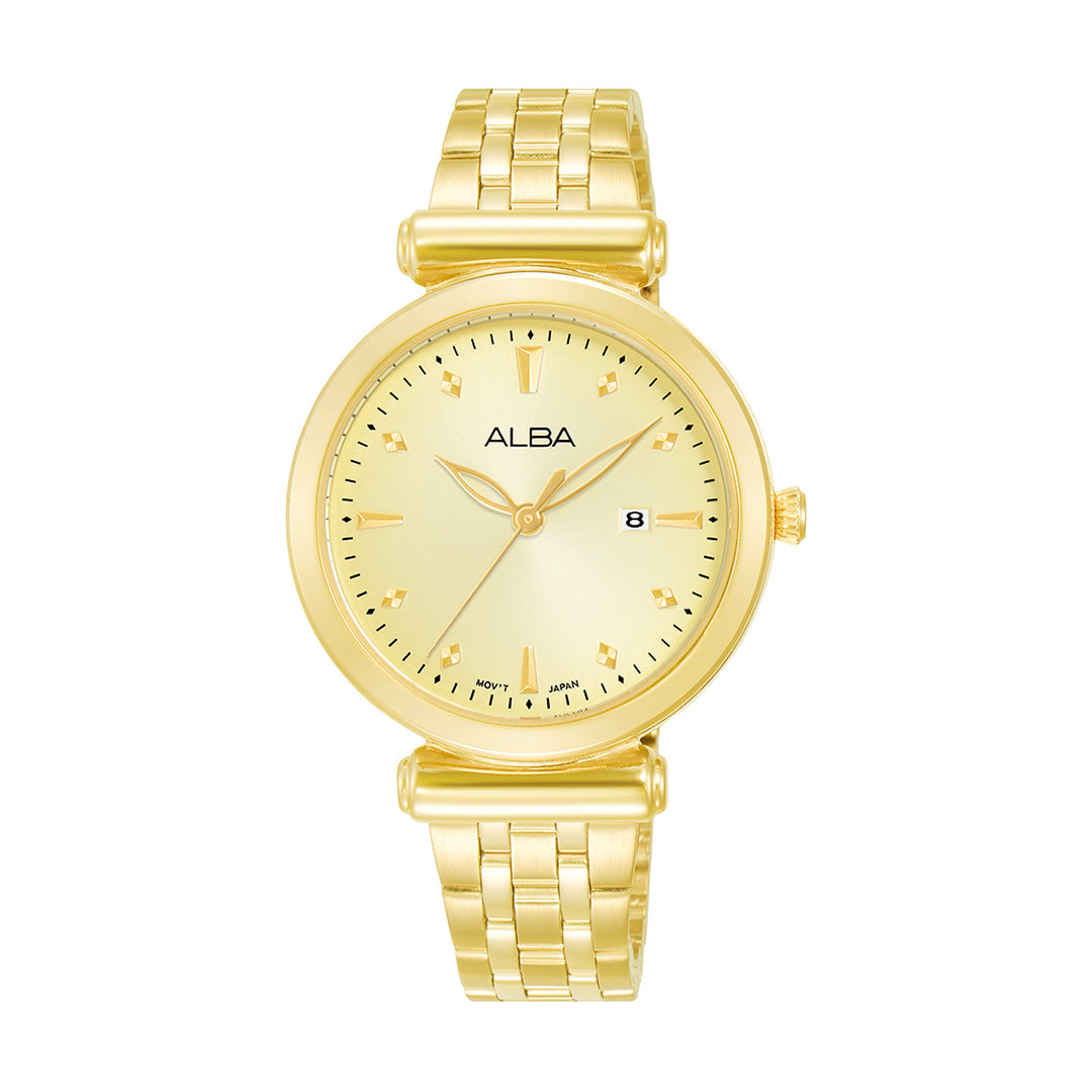 AH7CP6X1 Golden Dial With Crystals – ALBA WATCHES INDIA