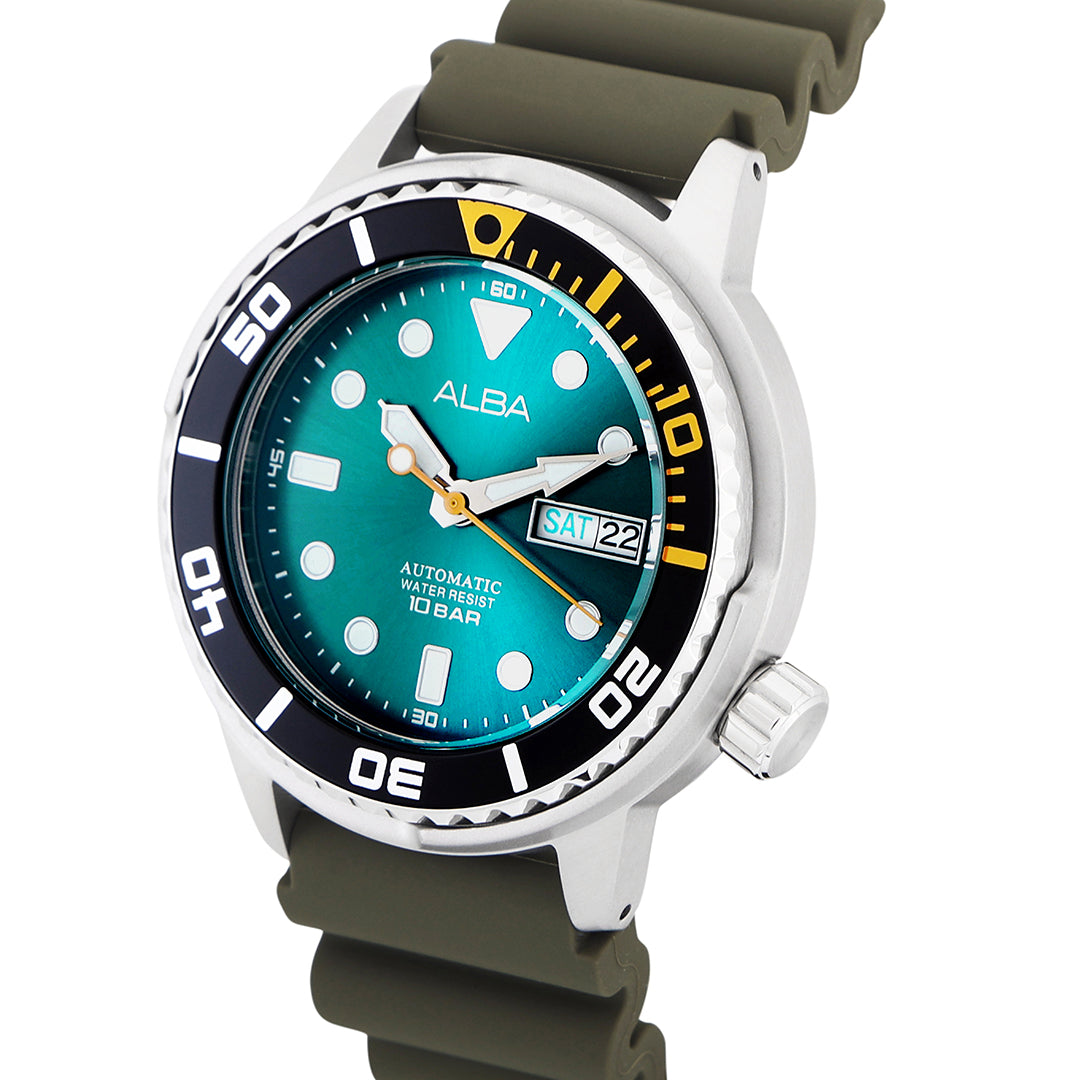 AL4249X1 Aqua Green Dial Automatic Watch – ALBA WATCHES INDIA