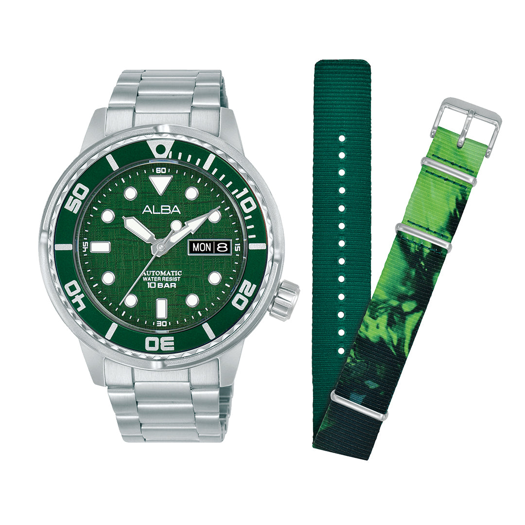 AL4775X2 Green Dial Automatic Dual-Strap Watch – ALBA WATCHES INDIA