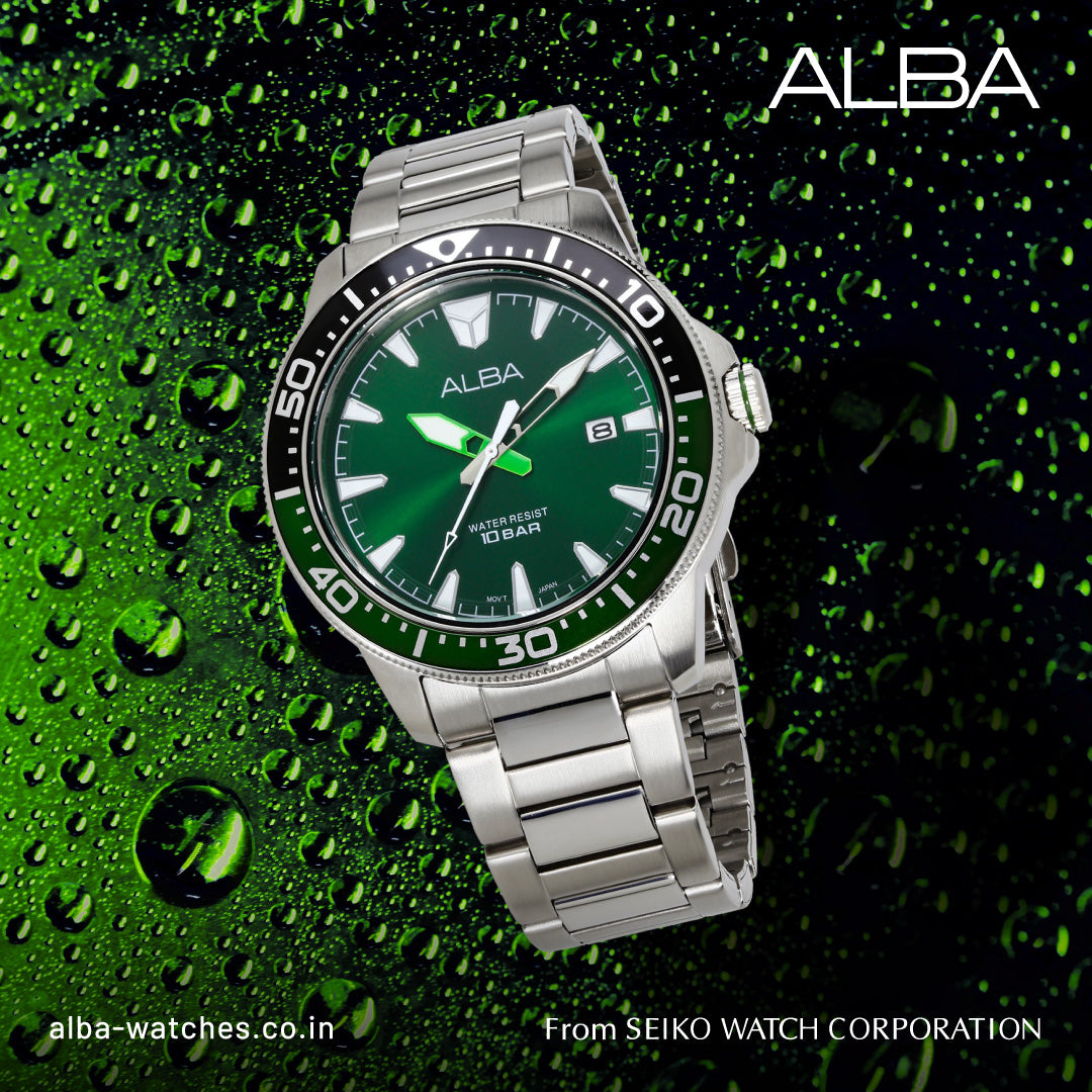 AS9T93X1 Dark Green Dial Quartz Watch – ALBA WATCHES INDIA