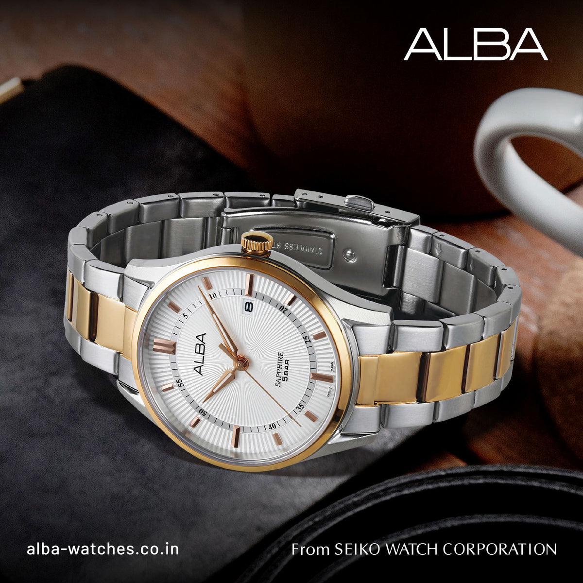 AS9R14X1 Asterix White Dial Watch – ALBA WATCHES INDIA