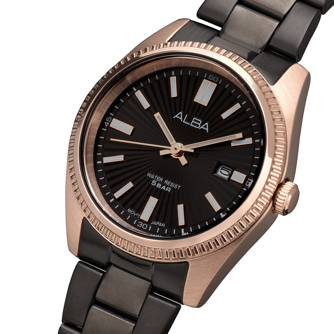 AH7CW4X1 Black+Gold Patterned Dial – ALBA WATCHES INDIA