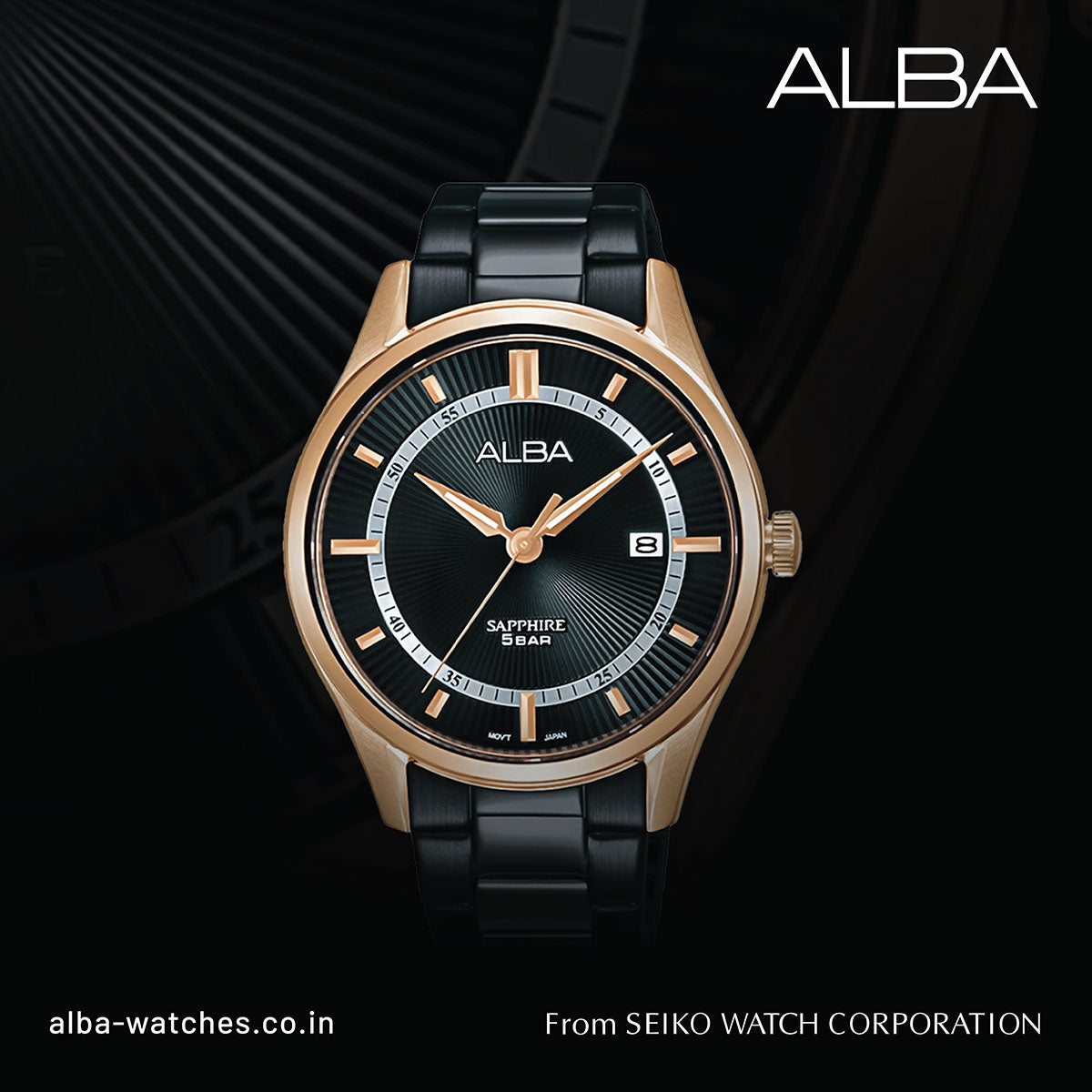 AS9R10X1 Asterix Black Dial Watch – ALBA WATCHES INDIA